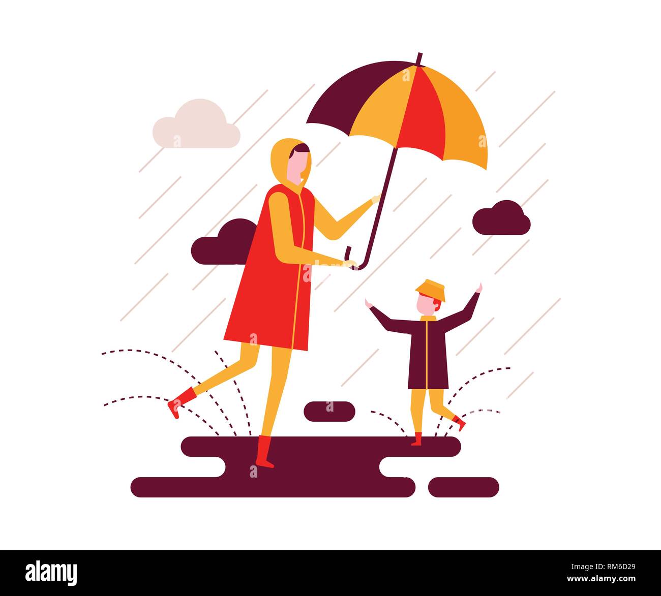 Rainy day - colorful flat design style illustration Stock Vector Image ...