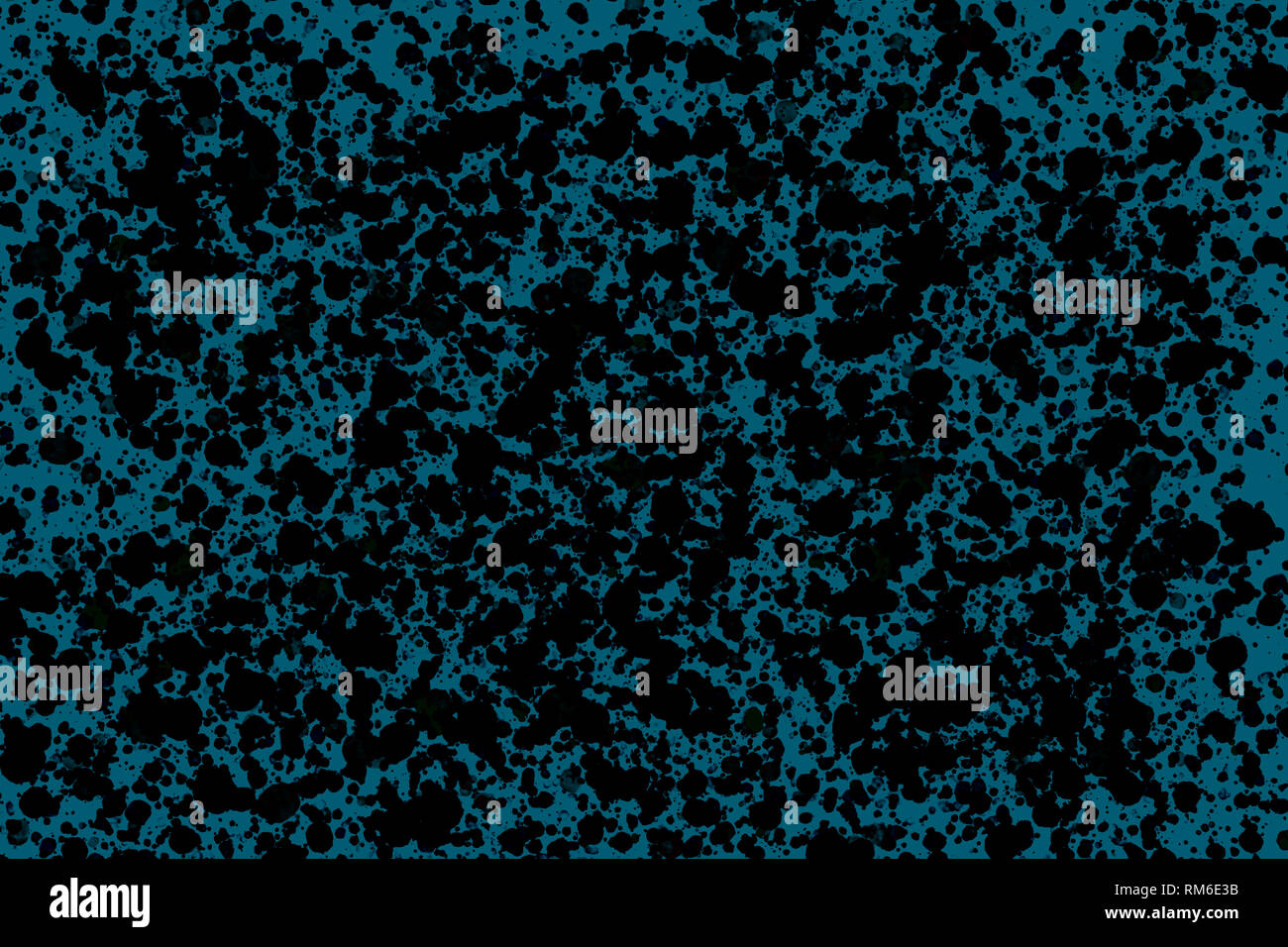 Bright black random paint splashes on dark blue background. Abstract ...