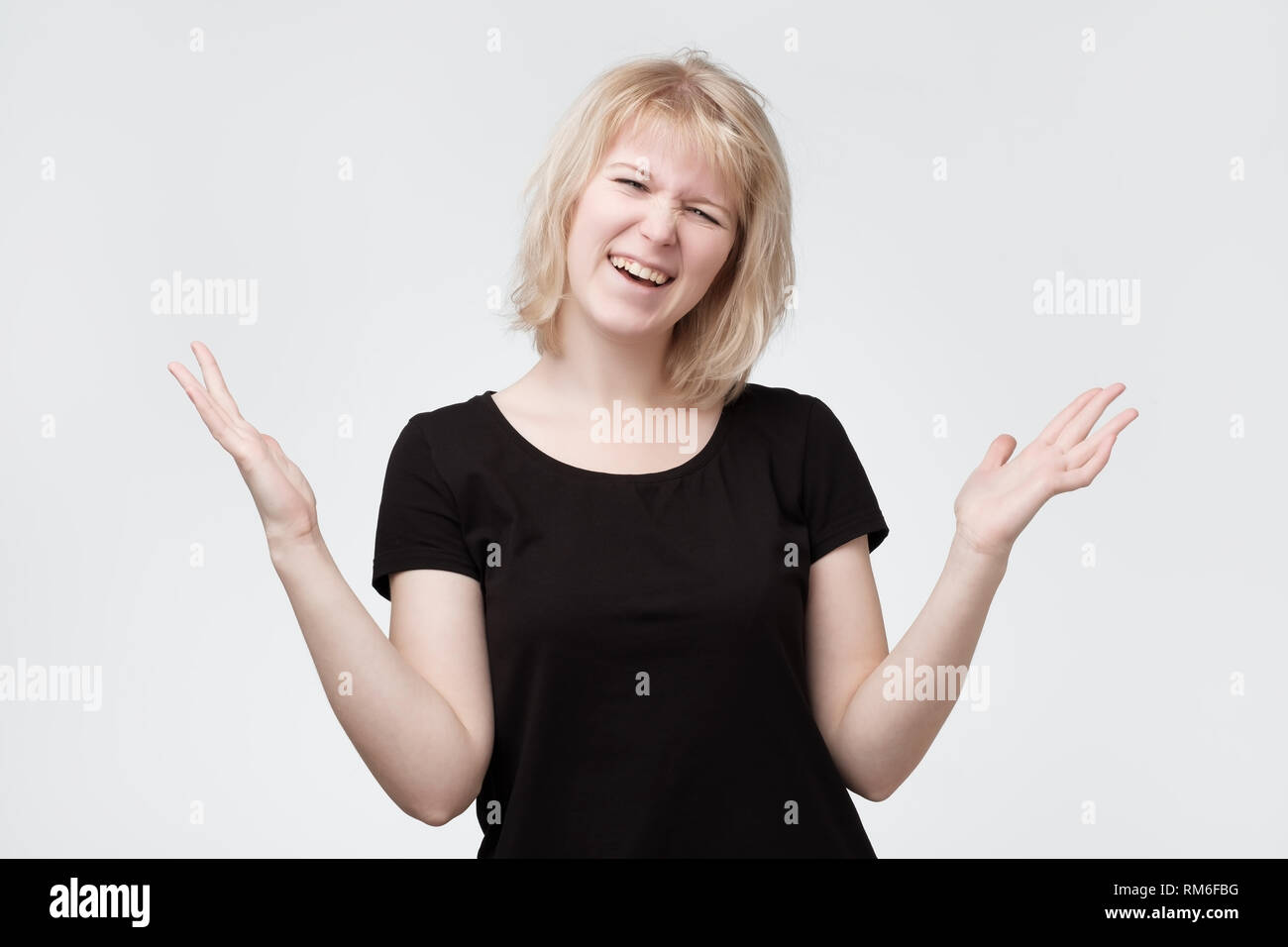 Female hand size gesture hi-res stock photography and images - Alamy