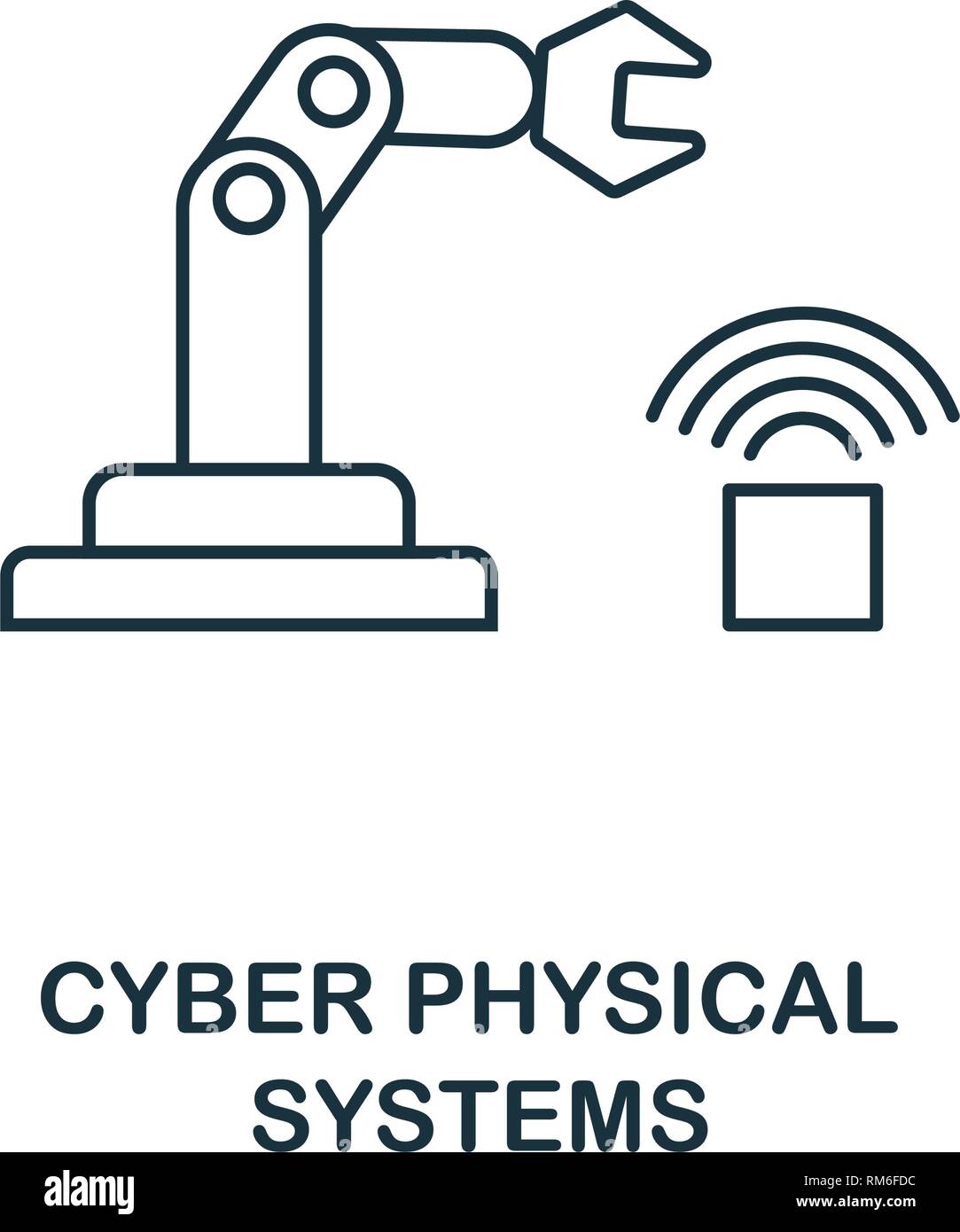 Cyber Physical Systems Icon Thin Line Style Industry 4 0 Icons