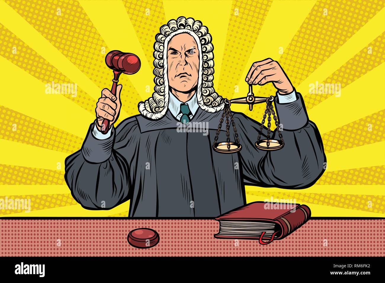 Scale of justice cartoon hi-res stock photography and images - Alamy