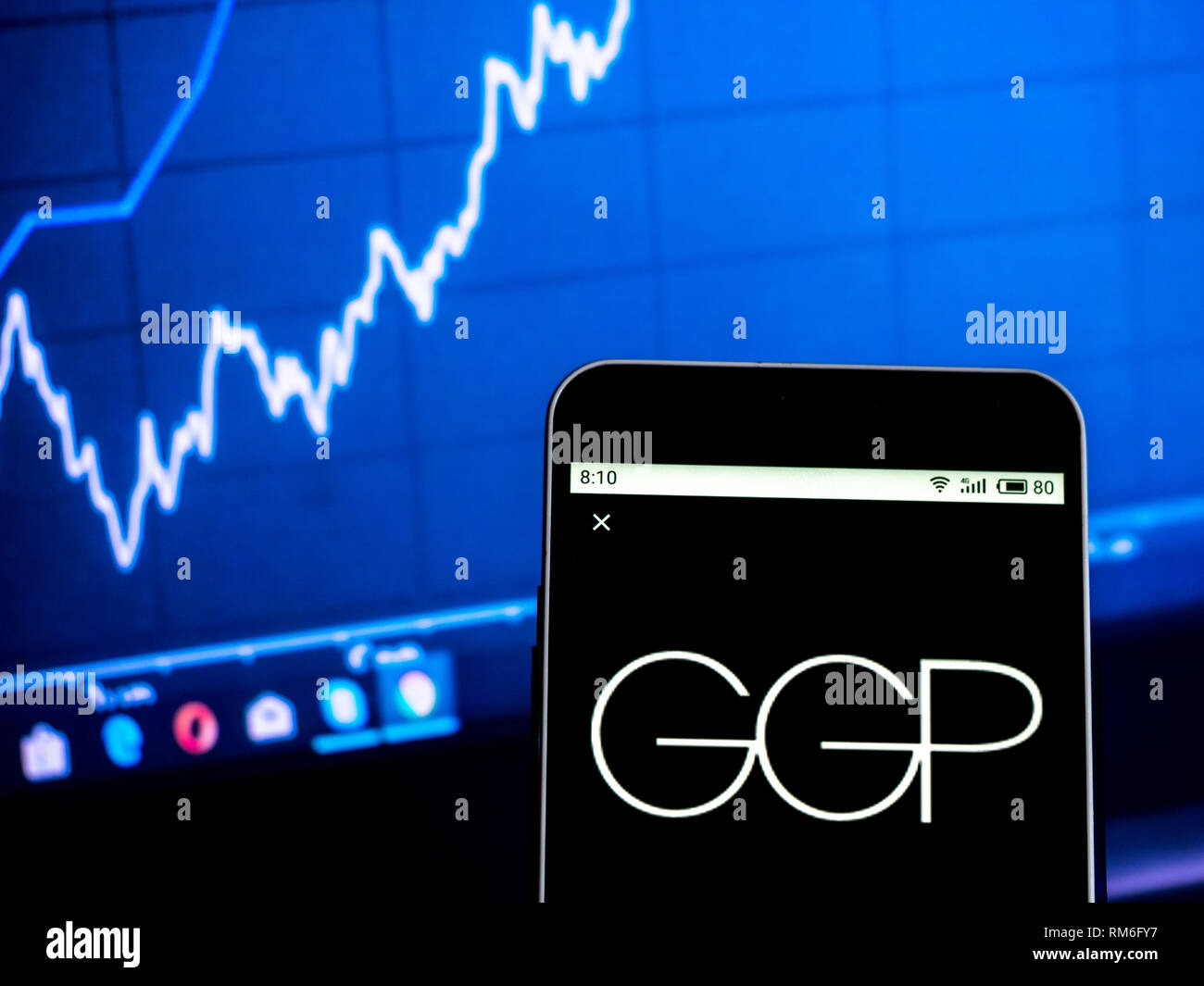 General Growth Properties company logo seen displayed on smart phone ...