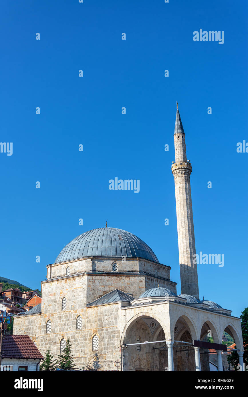 View of the magnificent Sinan Pasha Mosque in historic Prizren, Kosovo ...