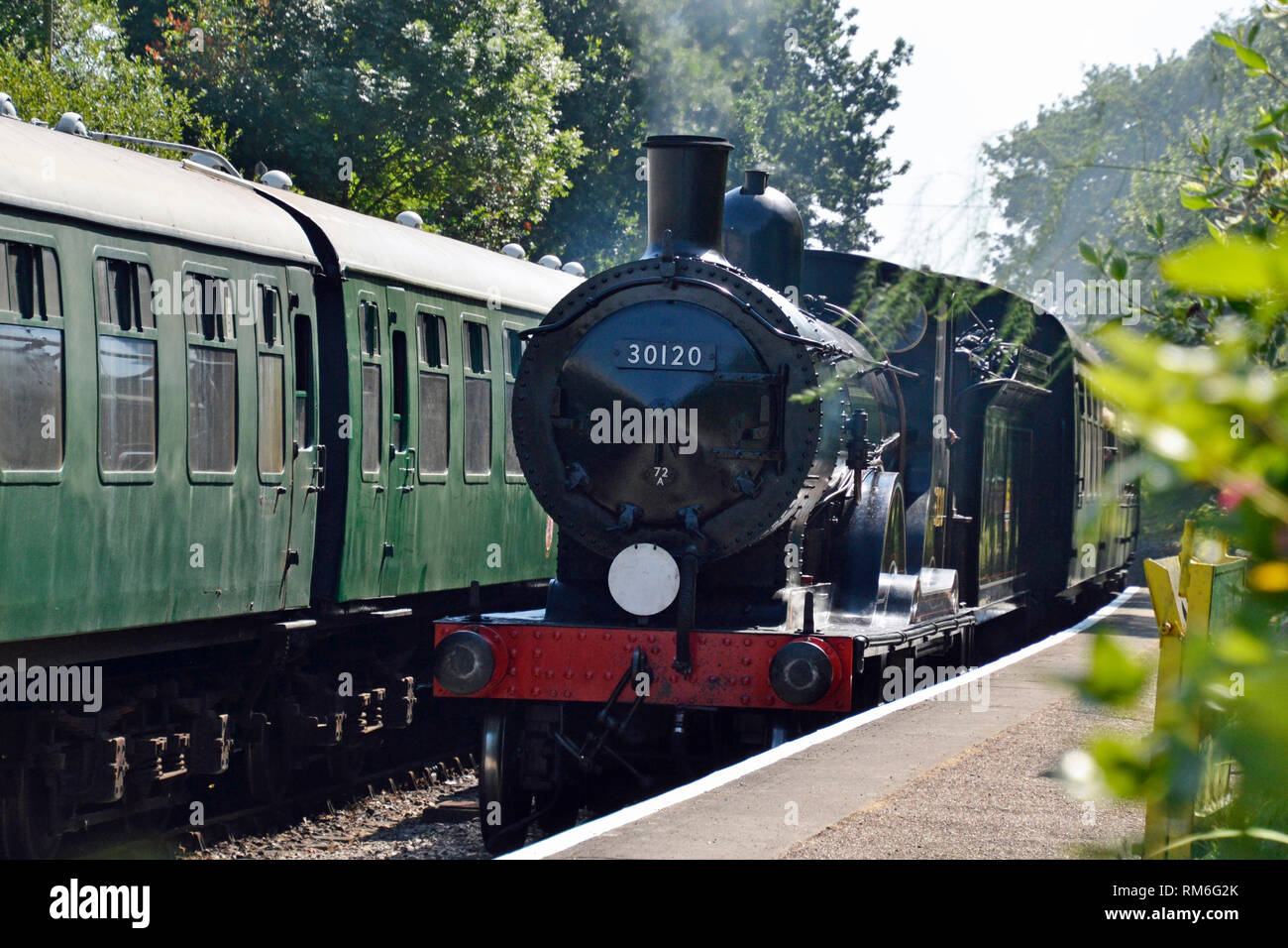 Steam train on the Swanage Railway, Swanage, Isle of Purbeck, Dorset ...