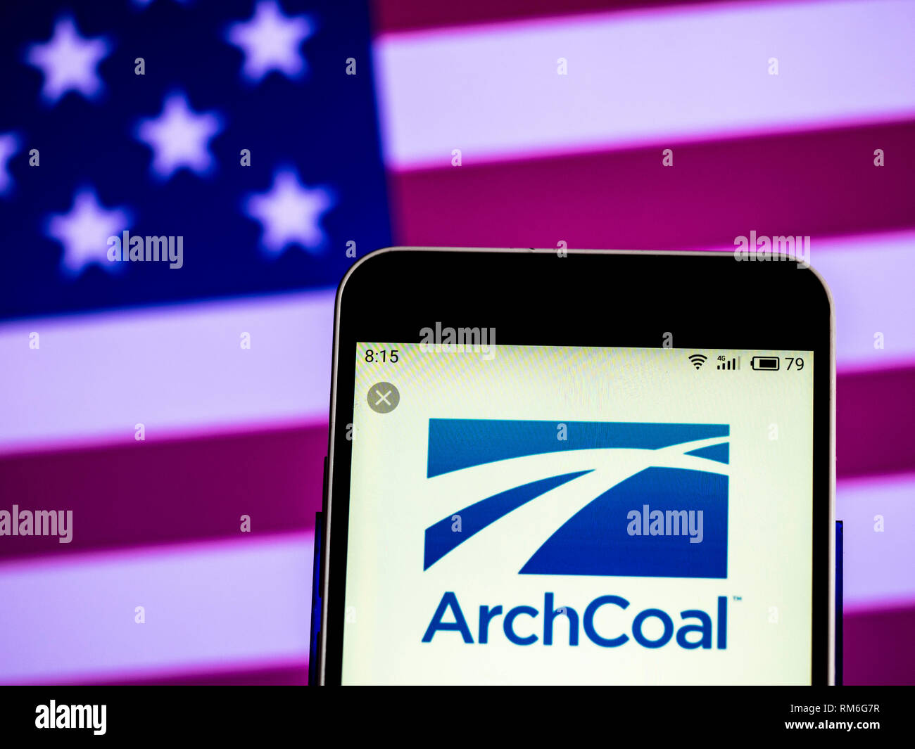 Arch Coal, American coal mining and processing company. logo seen ...