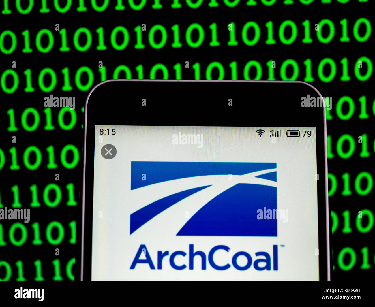 Arch Coal, American coal mining and processing company. logo seen ...