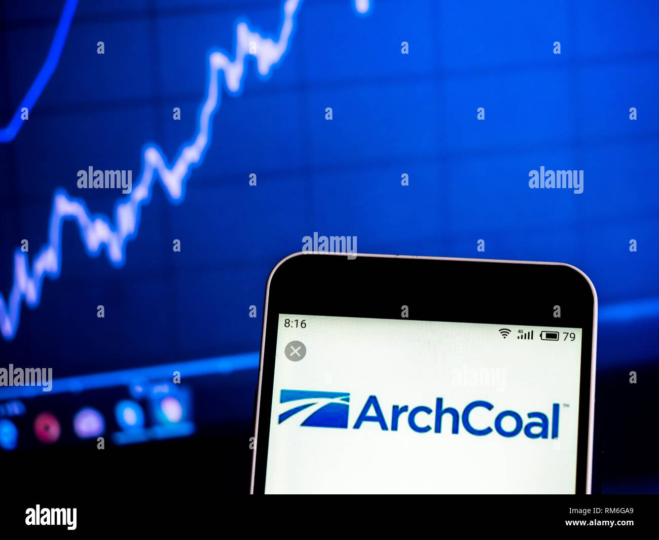 Arch Coal, American coal mining and processing company. logo seen ...