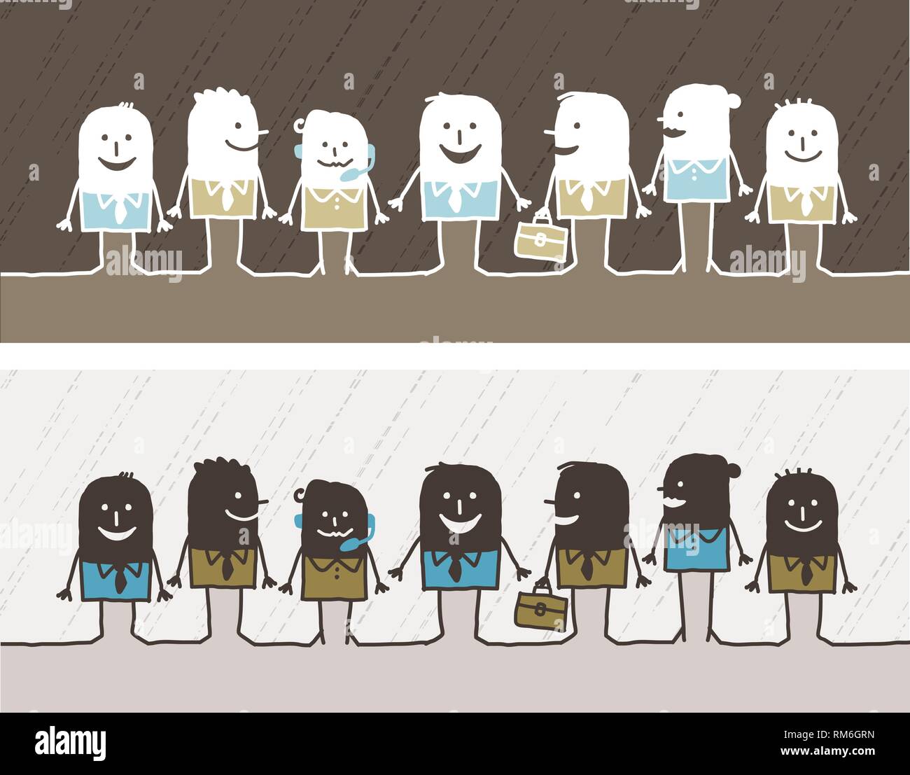 colored cartoon - vector hand drawn characters Stock Vector Image & Art ...