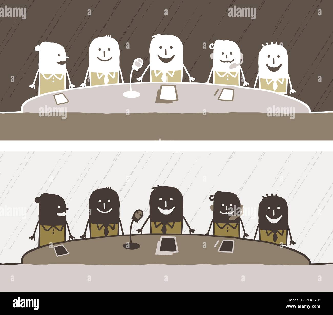 Meeting table cartoon hi-res stock photography and images - Alamy