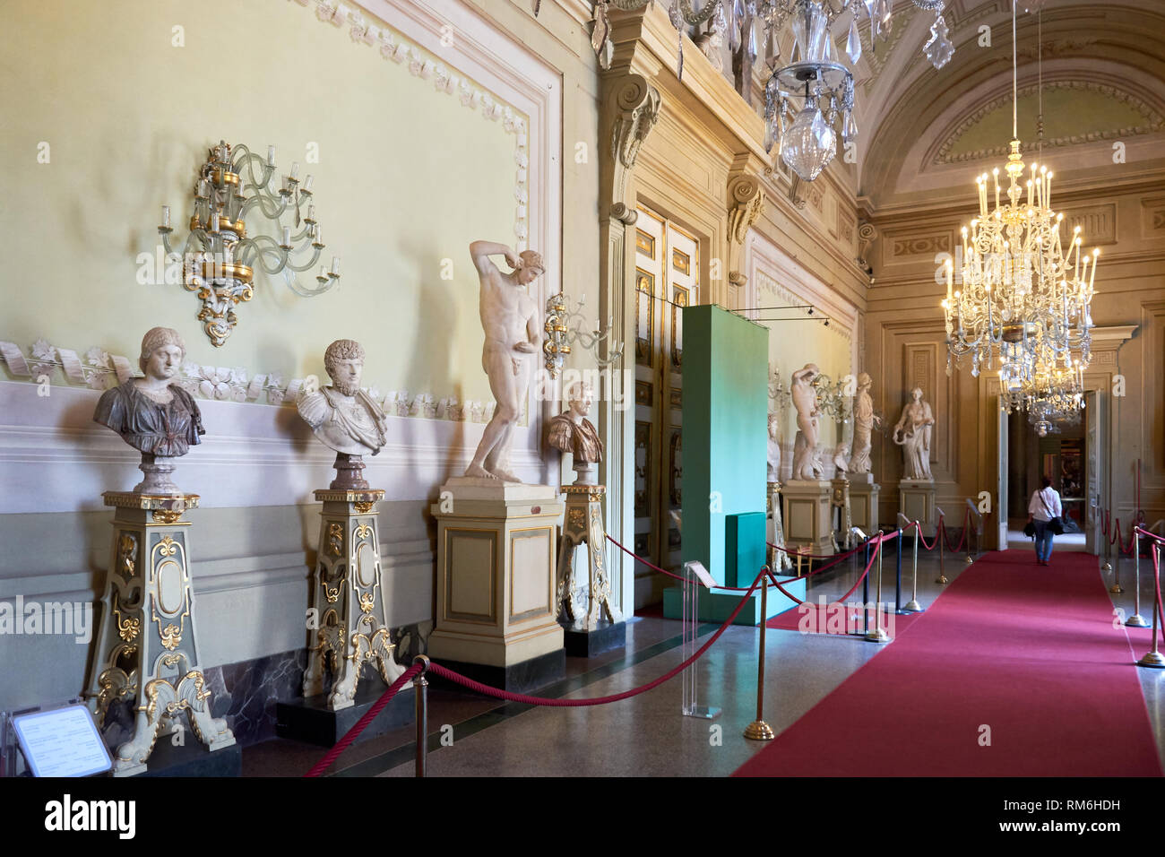 Sculptures in the interior of the first floor of the Pitti Palace ...