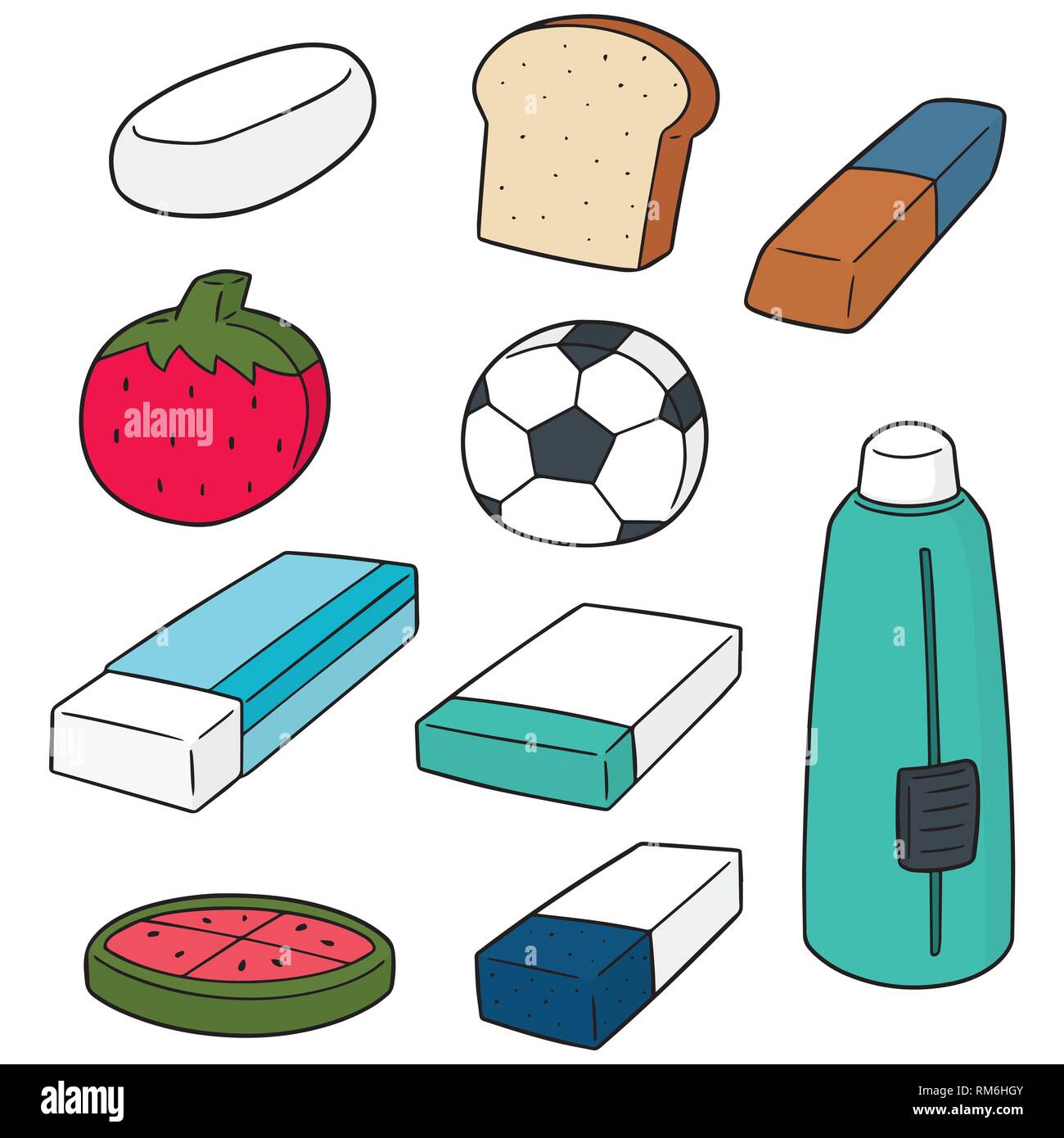 vector set of eraser Stock Vector Image & Art - Alamy