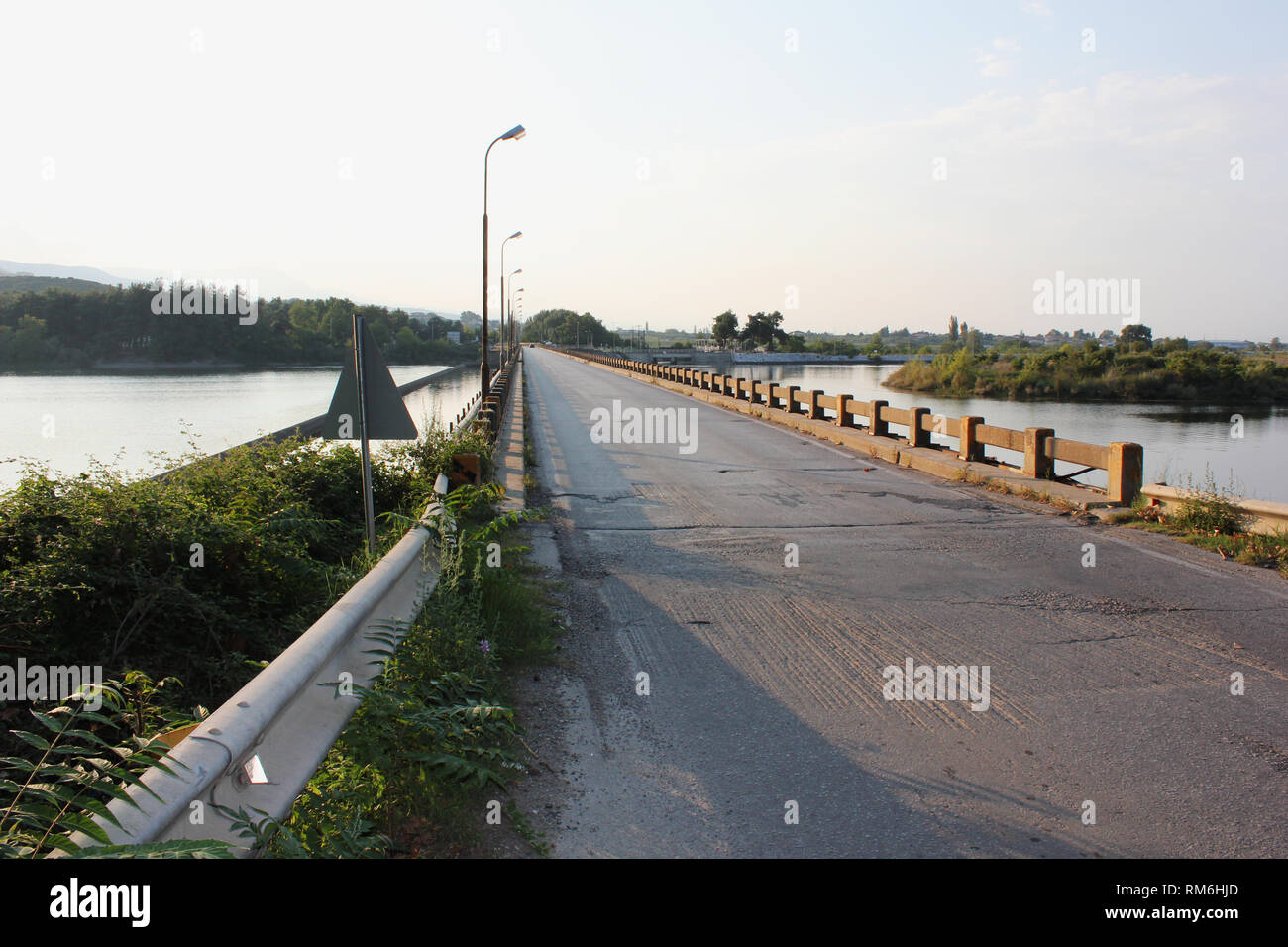 Aliakmonas or Haliacmon river and Dam in North Greece Stock Photo - Alamy
