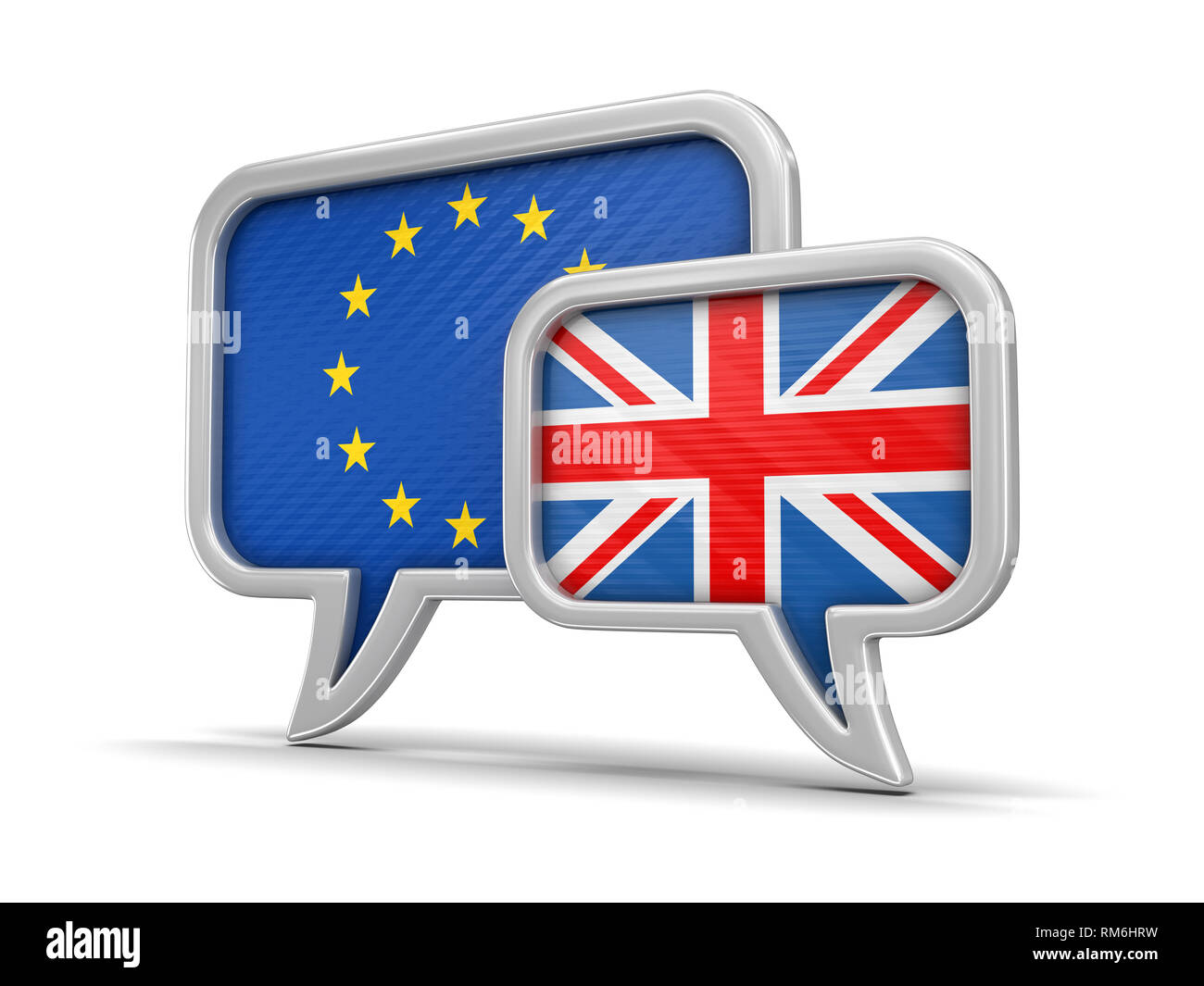 Speech bubbles with flags. Image with clipping path Stock Photo - Alamy