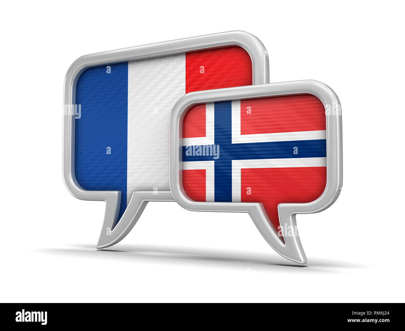 Speech bubbles with flags. Image with clipping path Stock Photo - Alamy
