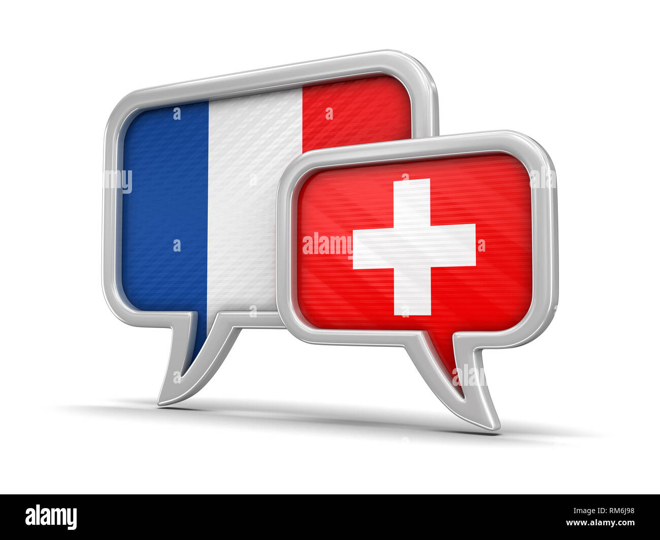 Speech bubbles with flags. Image with clipping path Stock Photo - Alamy