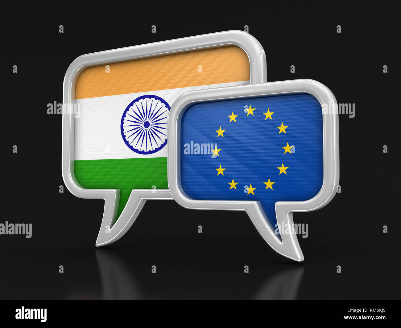 Speech bubbles with flags. Image with clipping path Stock Photo - Alamy