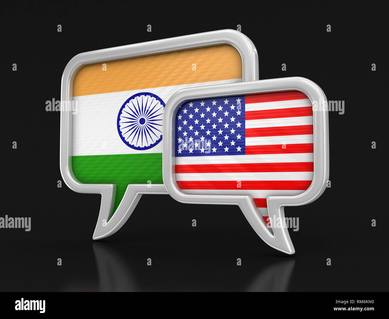Speech bubbles with flags. Image with clipping path Stock Photo - Alamy