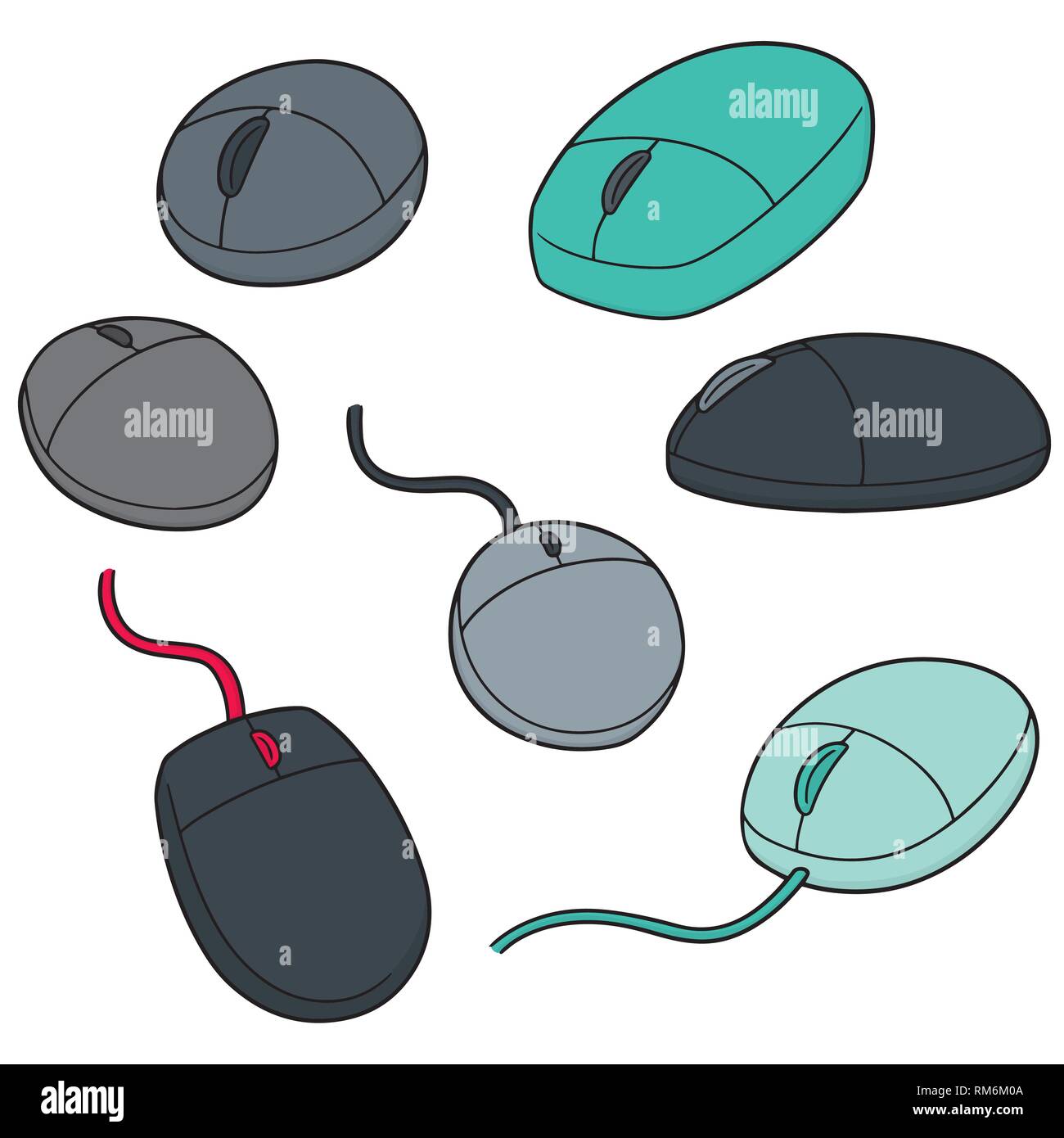 vector set of computer mouse Stock Vector Image & Art - Alamy