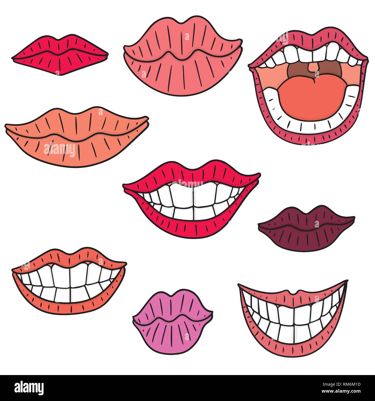 vector set of mouth Stock Vector Image & Art - Alamy