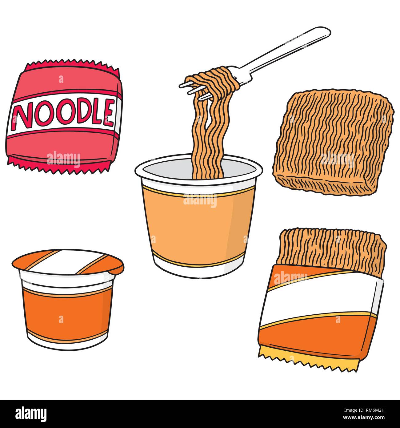 vector set of noodle Stock Vector Image & Art - Alamy