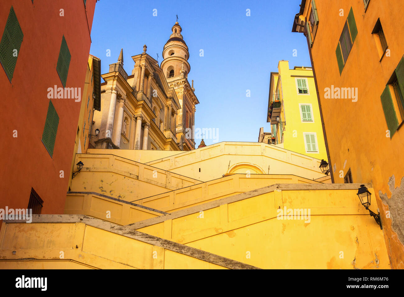 Menton france street basilica hi-res stock photography and images - Alamy