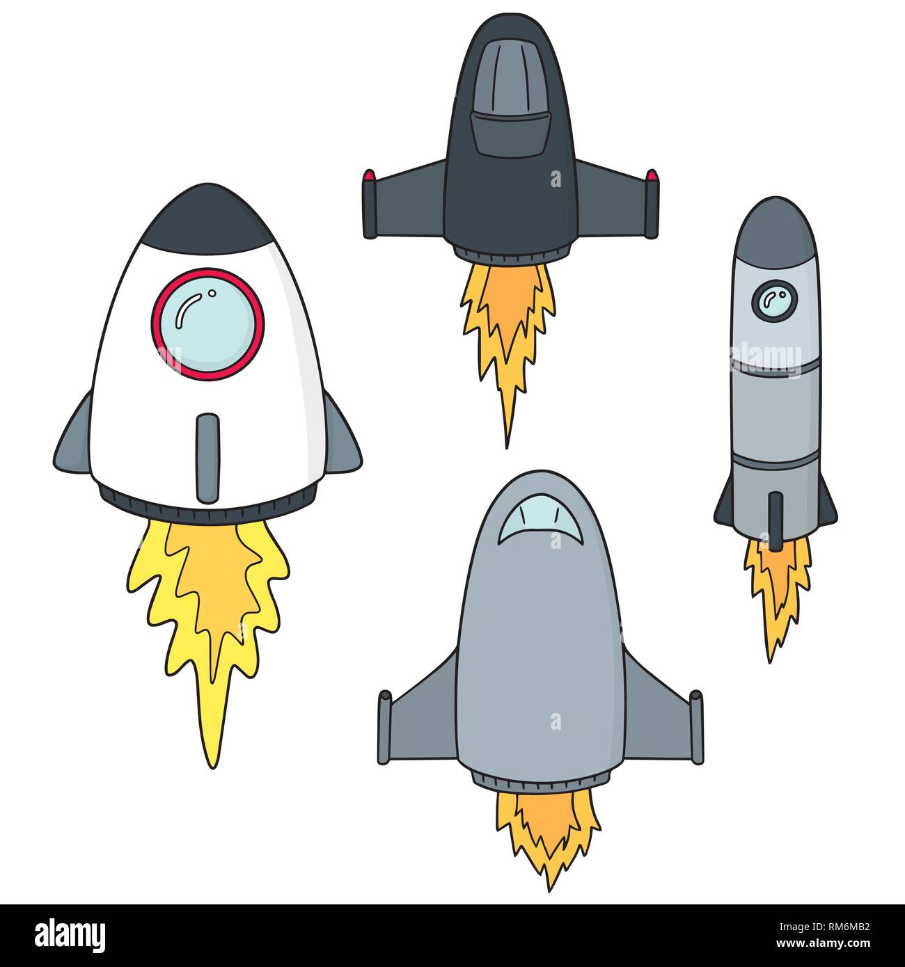 vector set of space ship Stock Vector Image & Art - Alamy