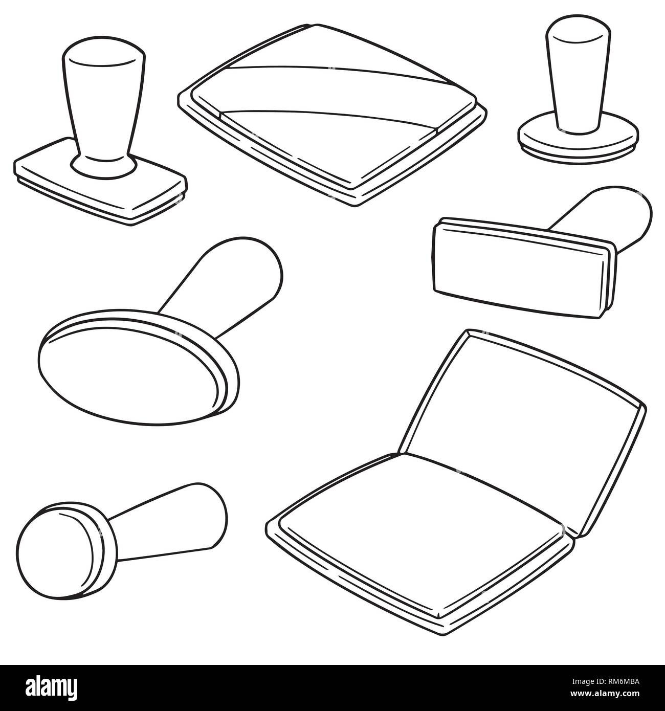 Vector Set Of Rubber Stamp Stock Vector Image And Art Alamy