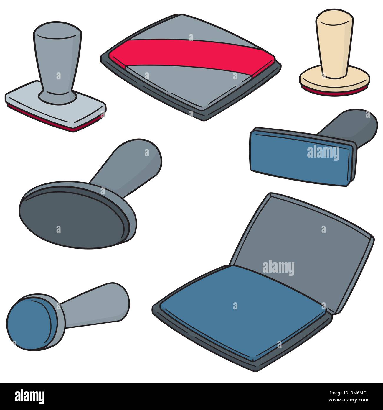 Vector Set Of Rubber Stamp Stock Vector Image And Art Alamy