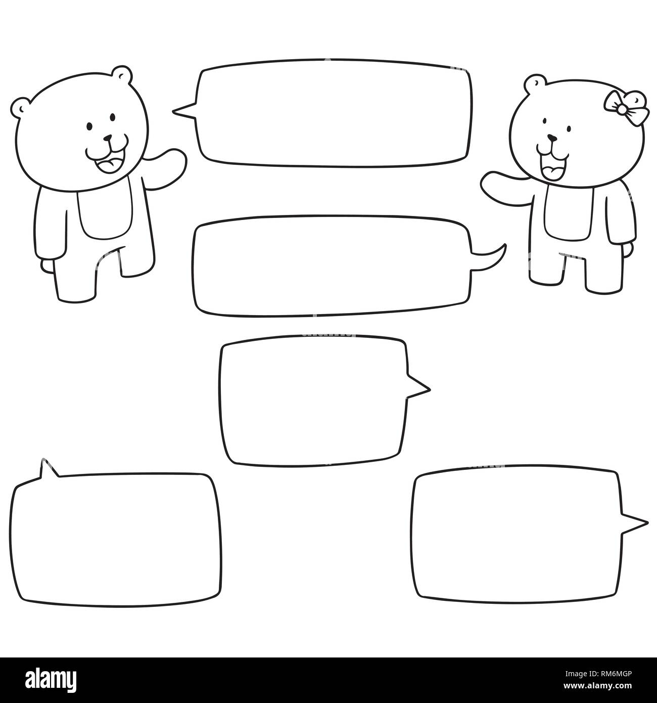 vector set of bear talking Stock Vector Image & Art - Alamy