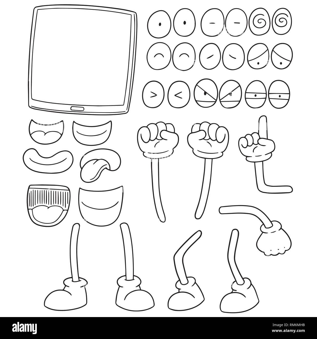vector set of tablet cartoon Stock Vector Image & Art - Alamy