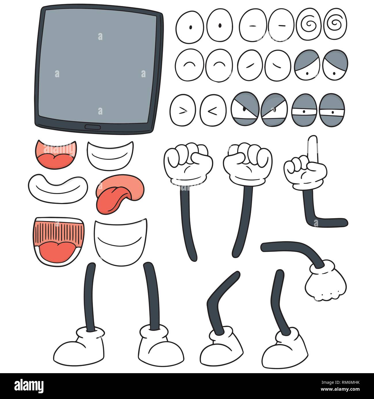 vector set of tablet cartoon Stock Vector Image & Art - Alamy