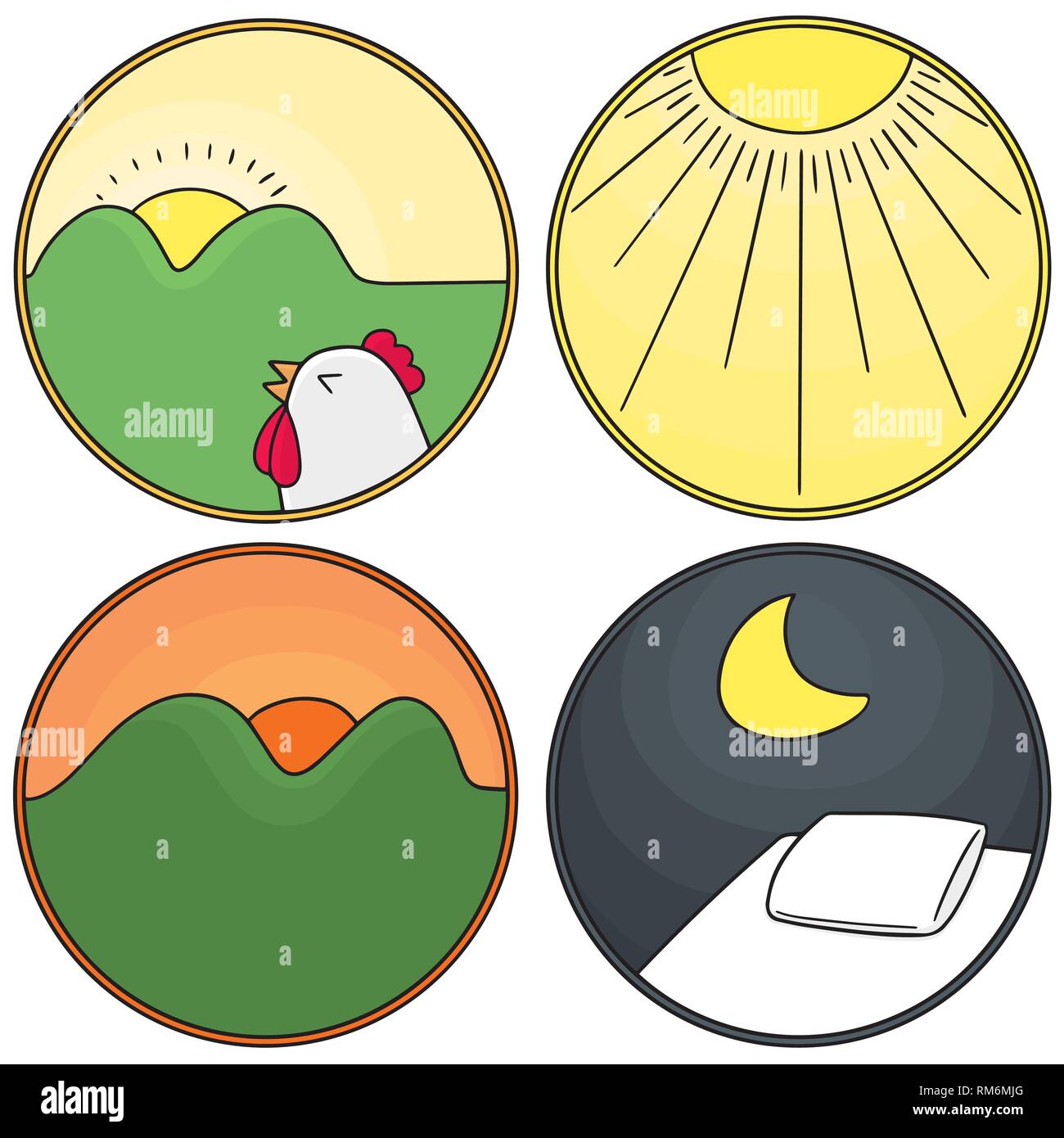 Cartoon noon Cut Out Stock Images & Pictures - Alamy