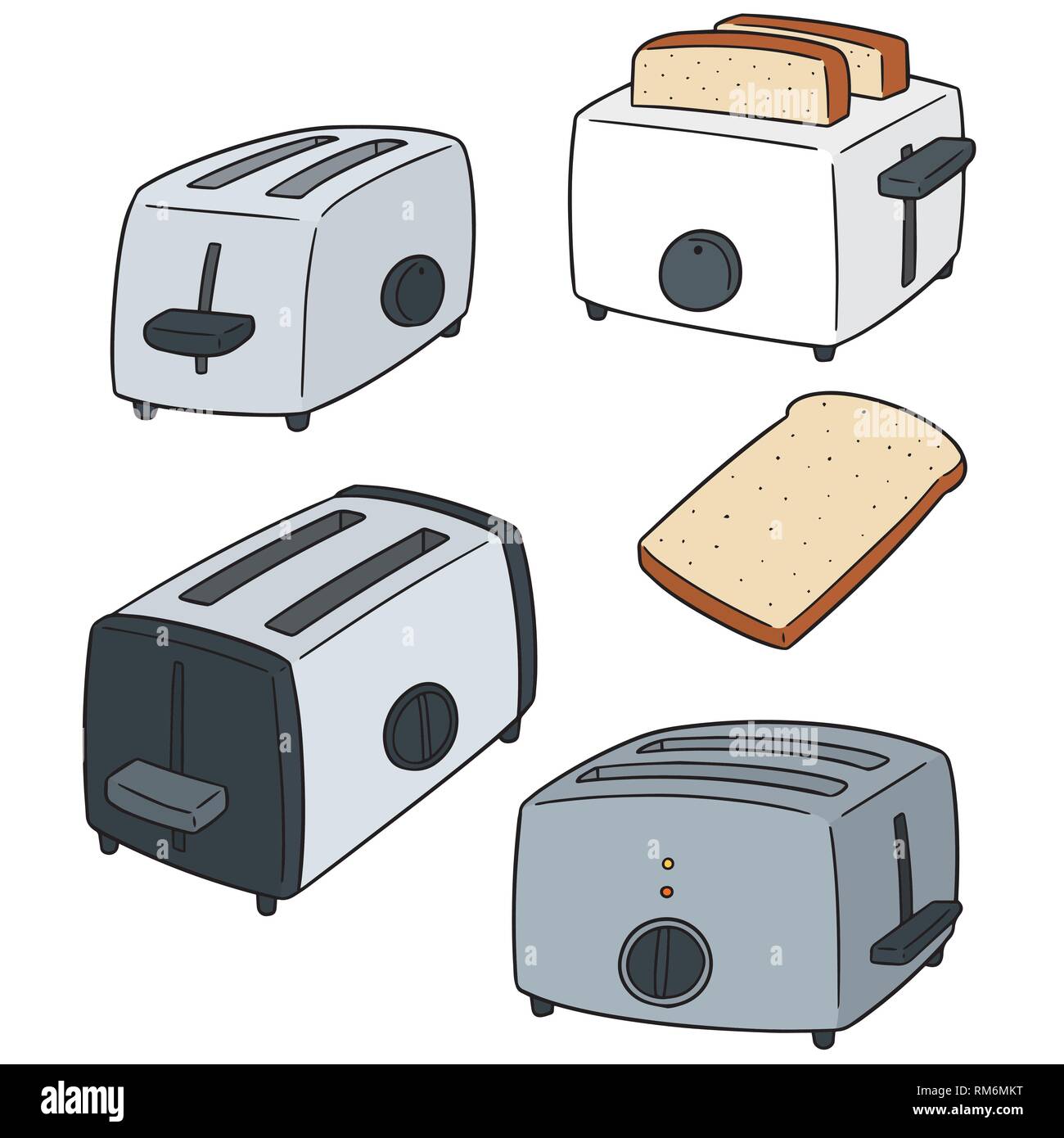 vector set of bread and toaster Stock Vector Image & Art - Alamy