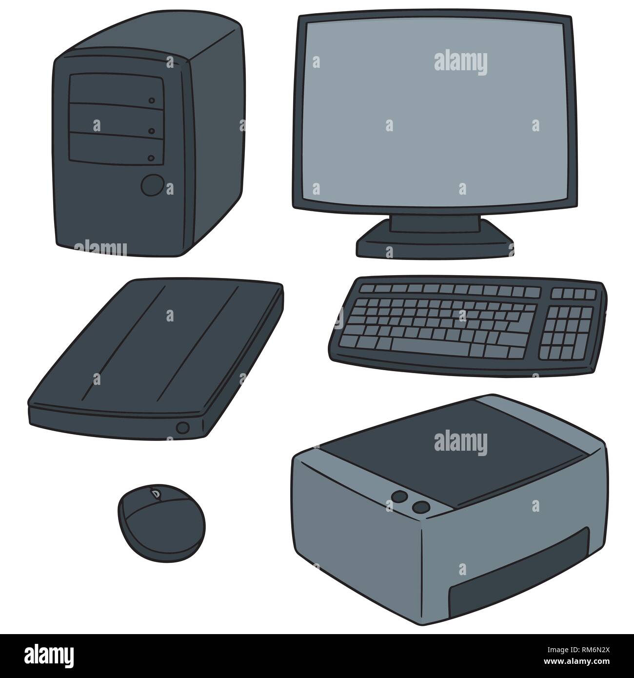 vector set of computer equipment Stock Vector Image & Art - Alamy