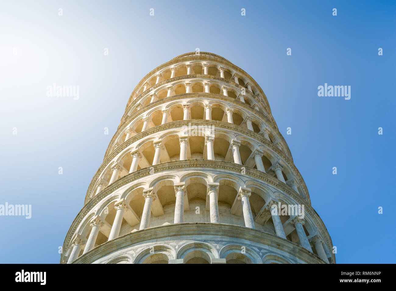 Sun beams and Pisa Tower floors close up photo. Toscana, Italy Stock ...