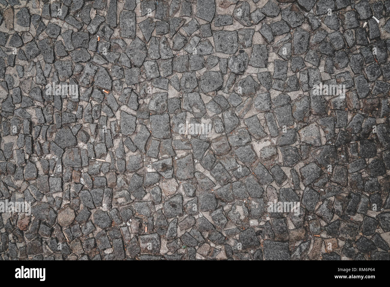 Top down picture of a pavement consiting of grey cobblestone Stock ...