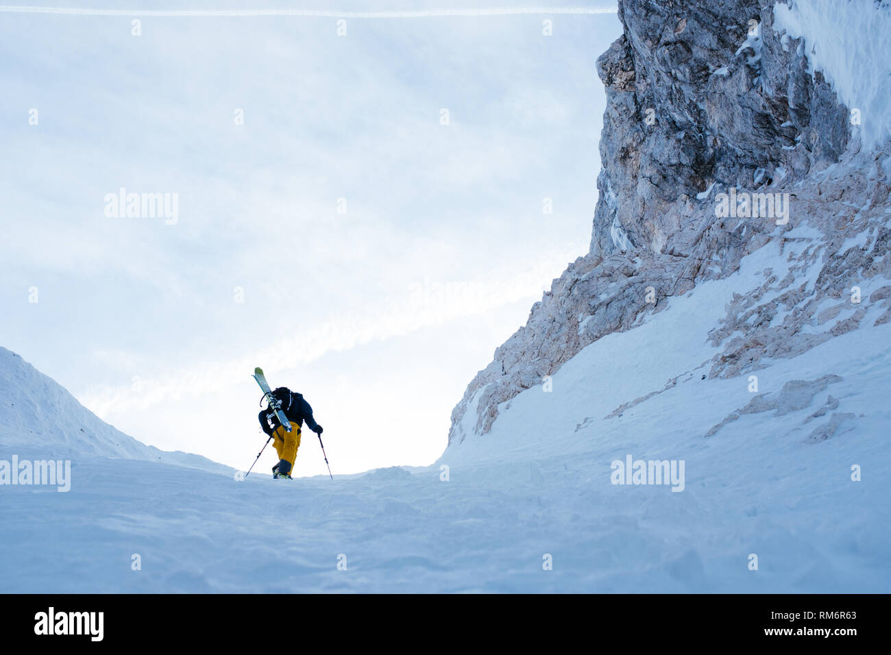 Tour skier high up in the mountains Stock Photo - Alamy