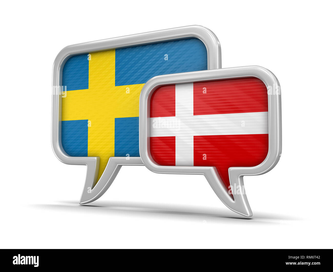 Speech bubbles with flags. Image with clipping path Stock Photo - Alamy