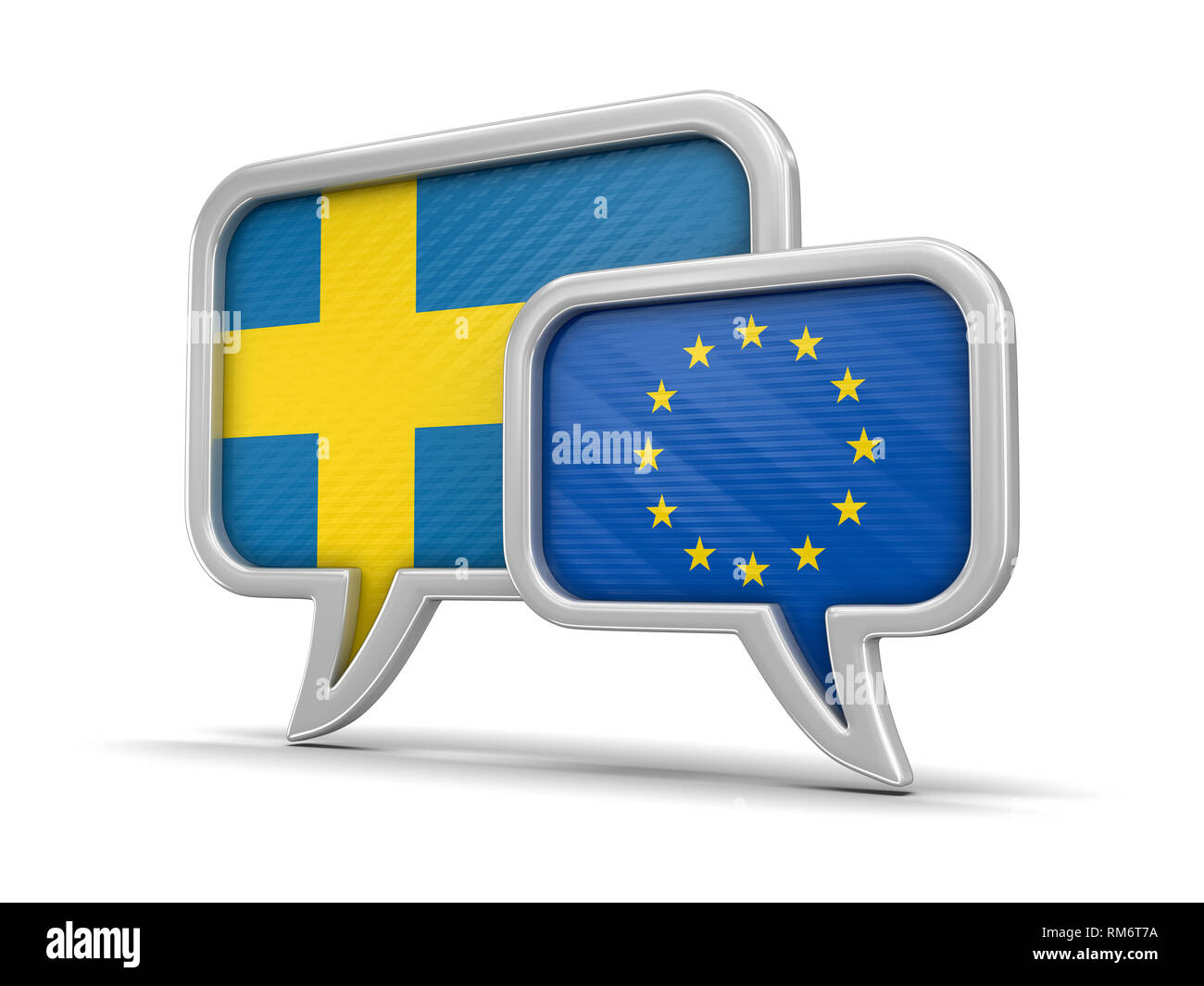Speech bubbles with flags. Image with clipping path Stock Photo - Alamy