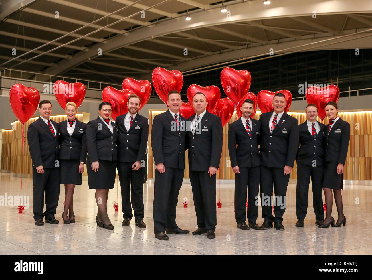 Left to right british airways cabin crew joshua halsall hi-res stock ...