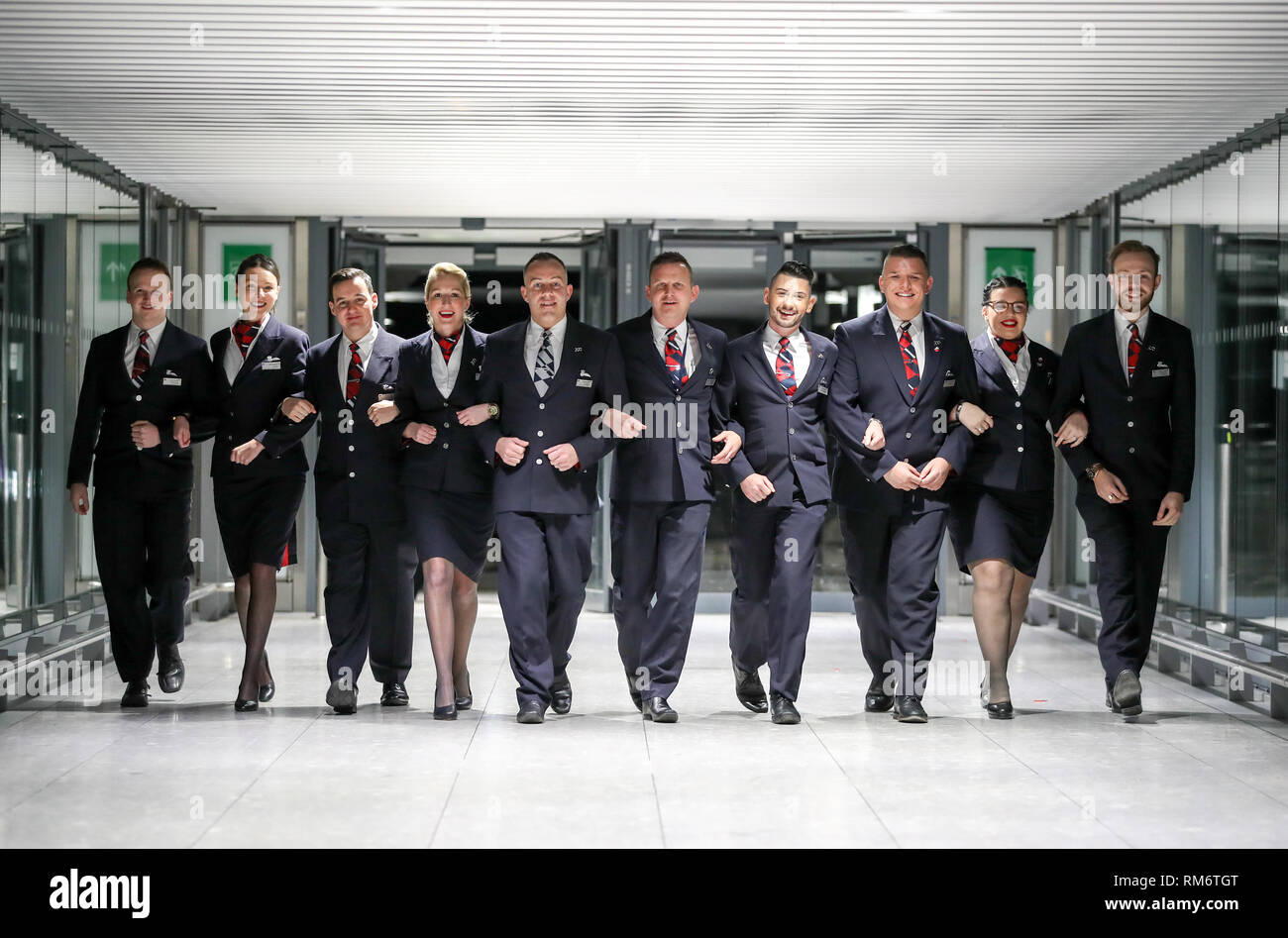 Embargoed to 0001 Thursday February 14 (Left to right) British Airways ...