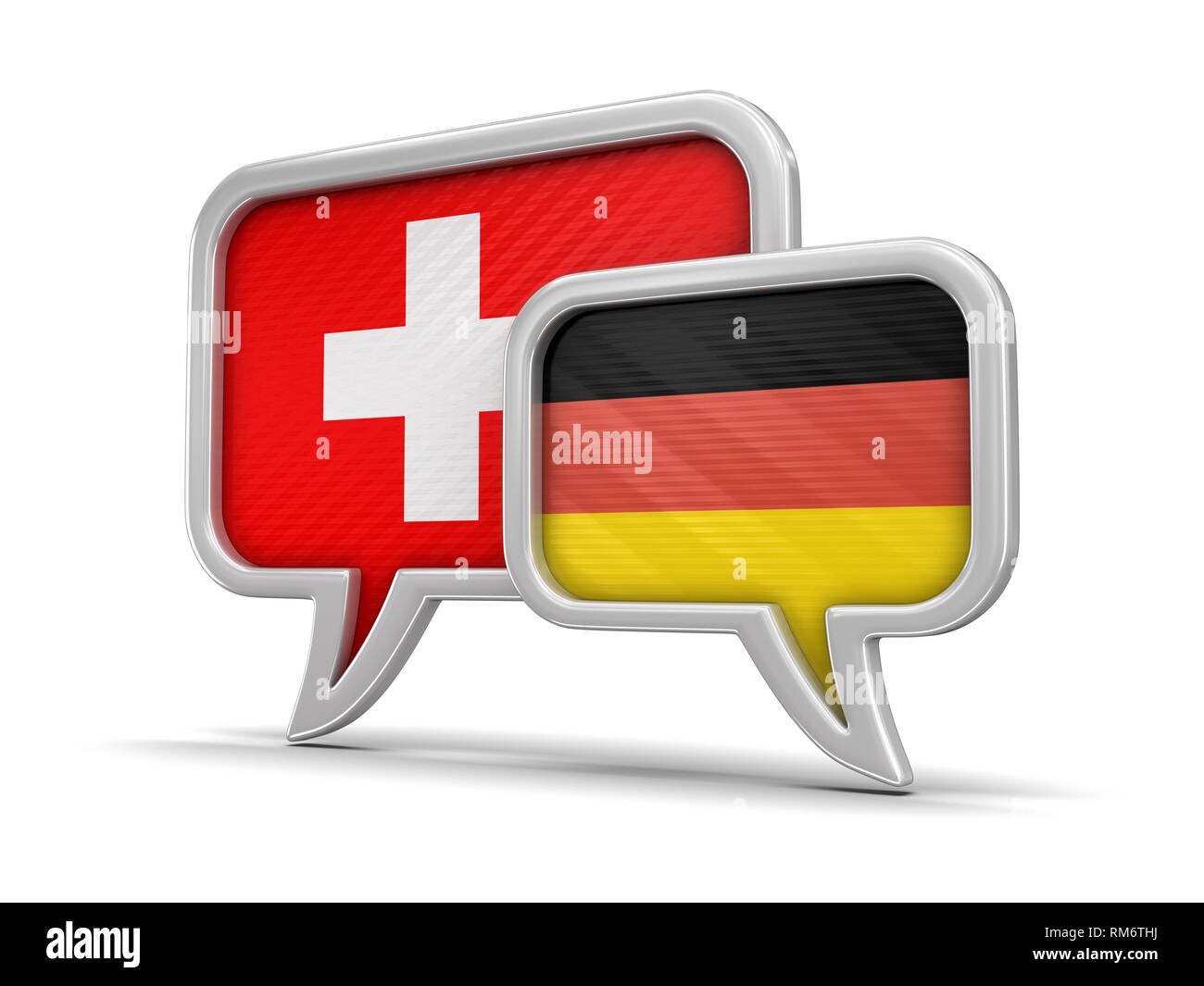Speech bubbles with flags. Image with clipping path Stock Photo - Alamy