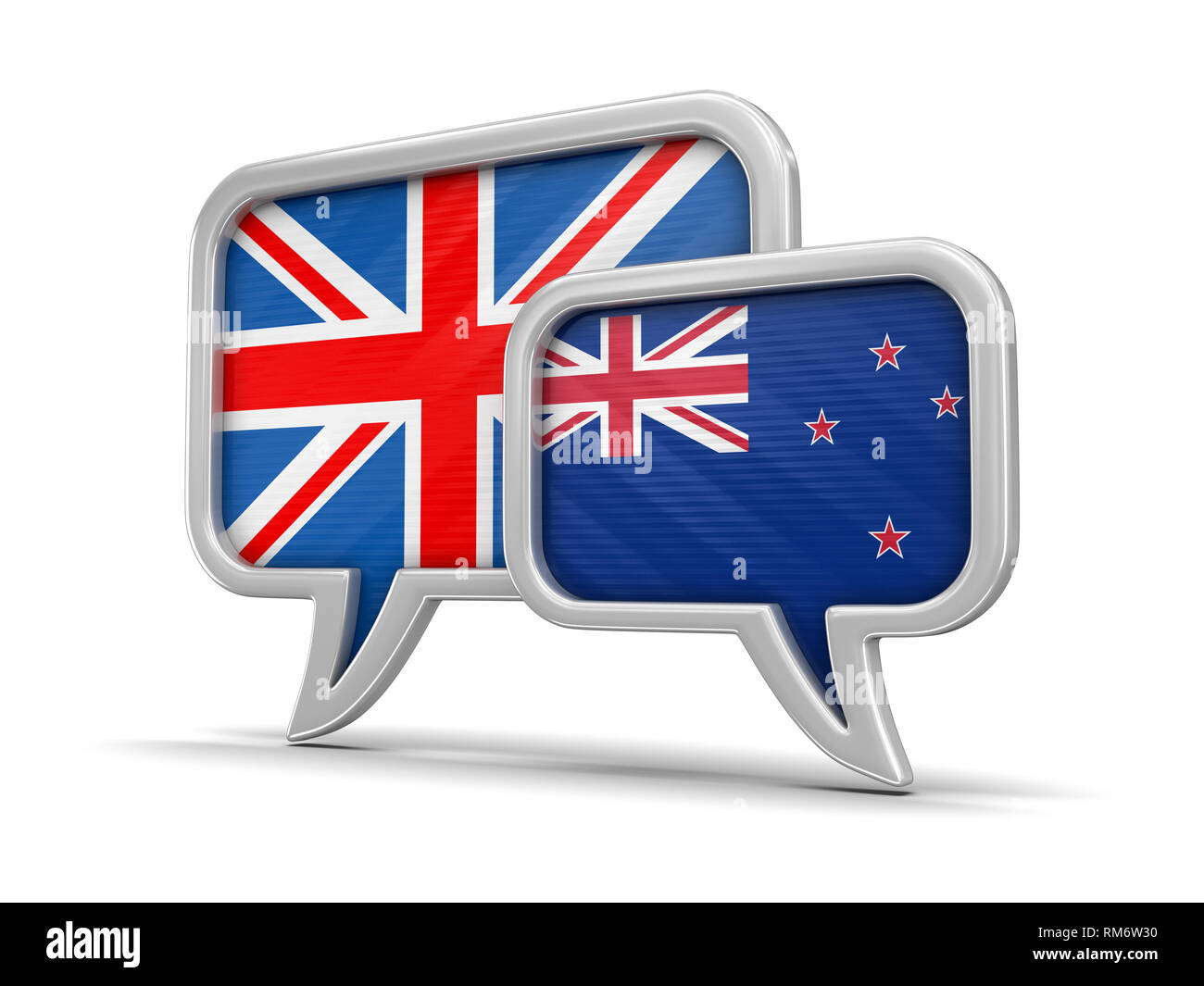 Speech bubbles with flags. Image with clipping path Stock Photo - Alamy