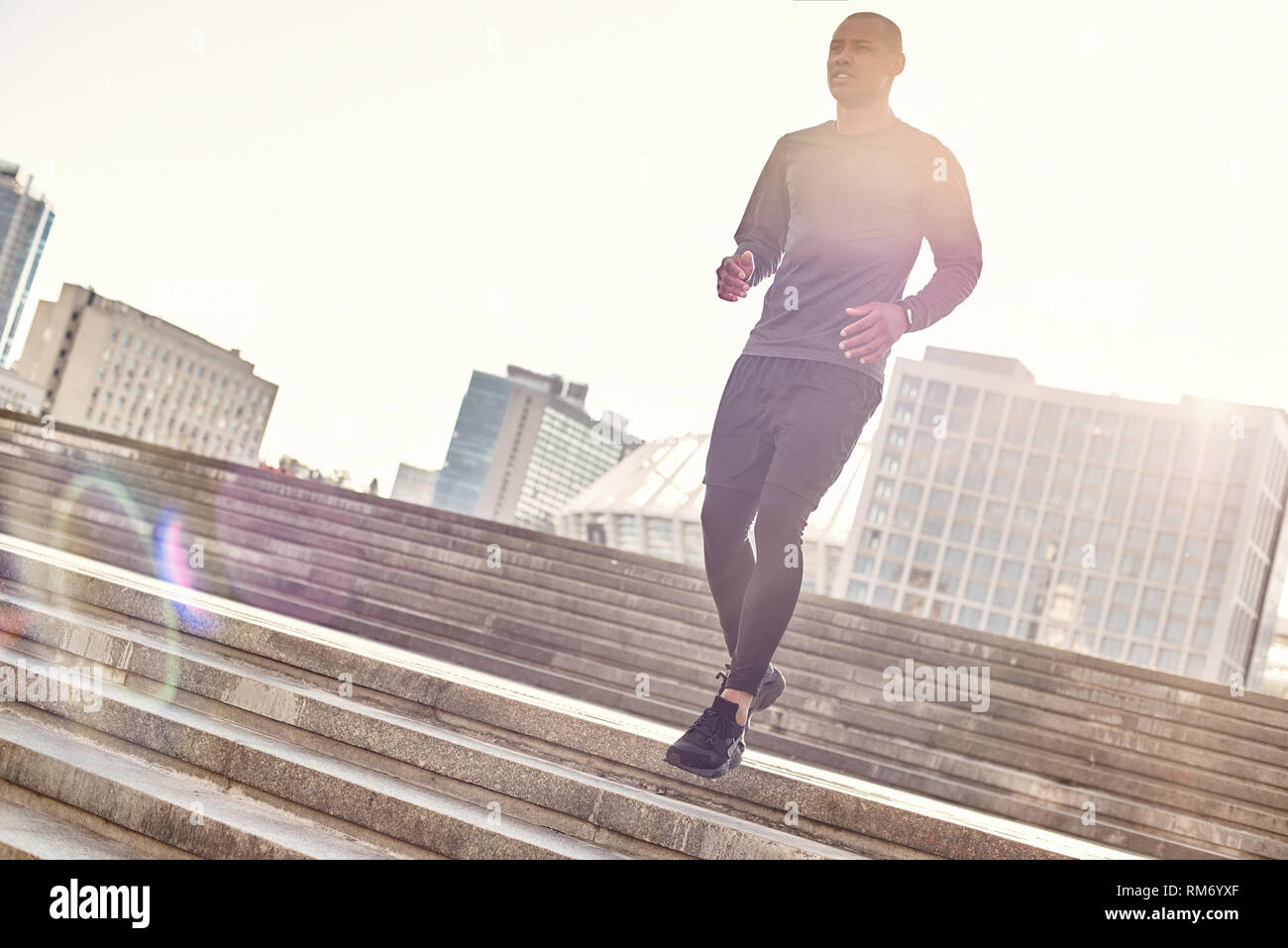 Healthy way of life. Full length portrait of athletic african man in ...