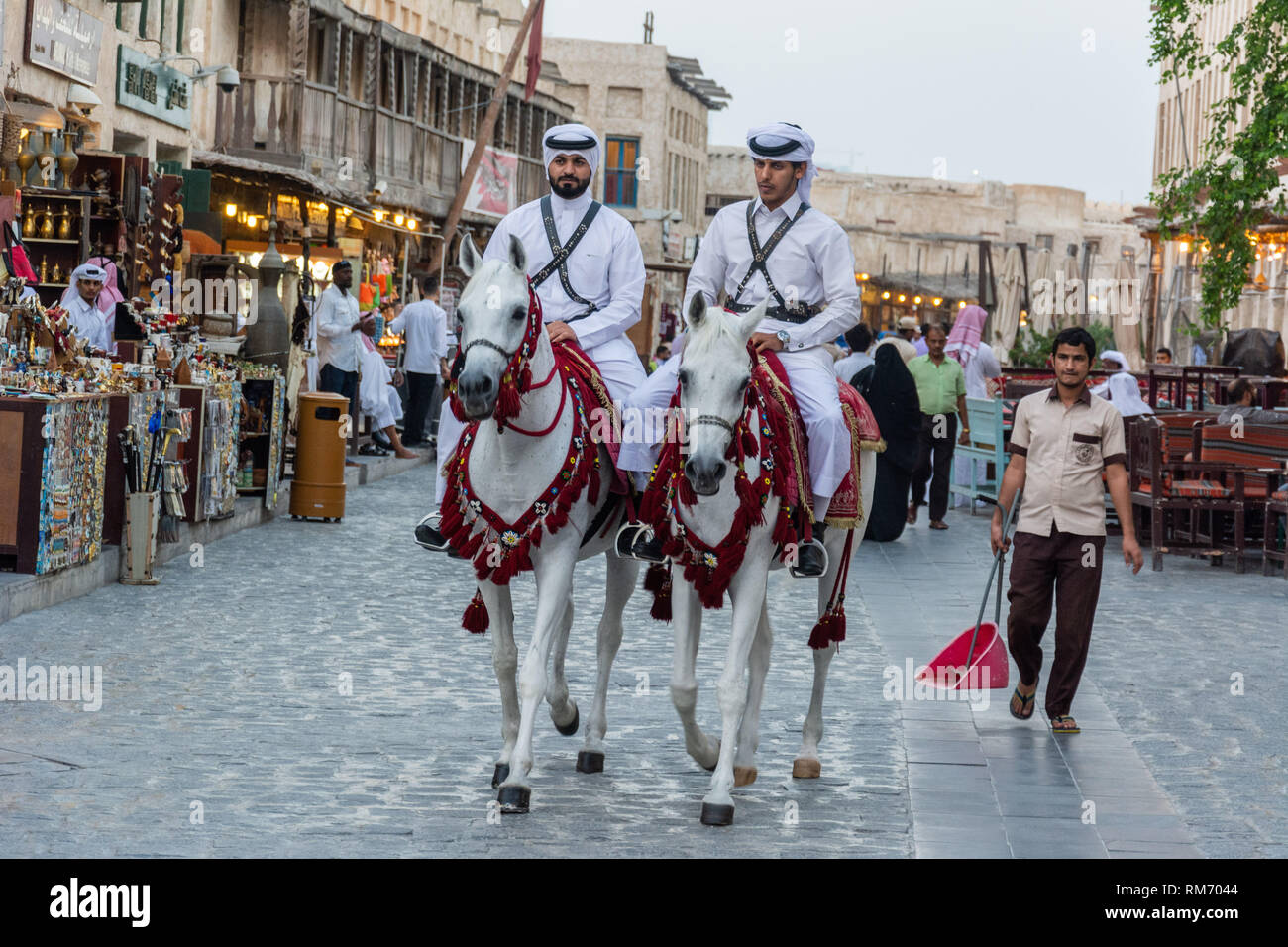 Doha, Qatar - November 3, 2016. Street view in Souq Waqif market in ...