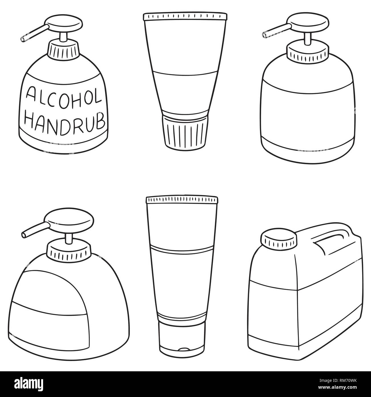 vector set of alcohol hand rub Stock Vector Image & Art - Alamy