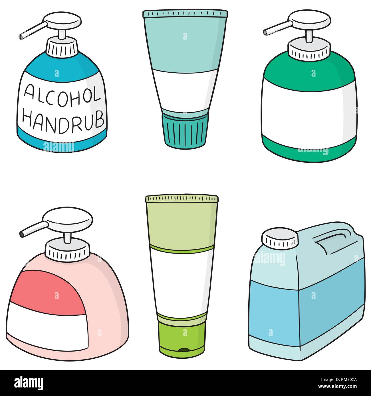 vector set of alcohol hand rub Stock Vector Image & Art - Alamy