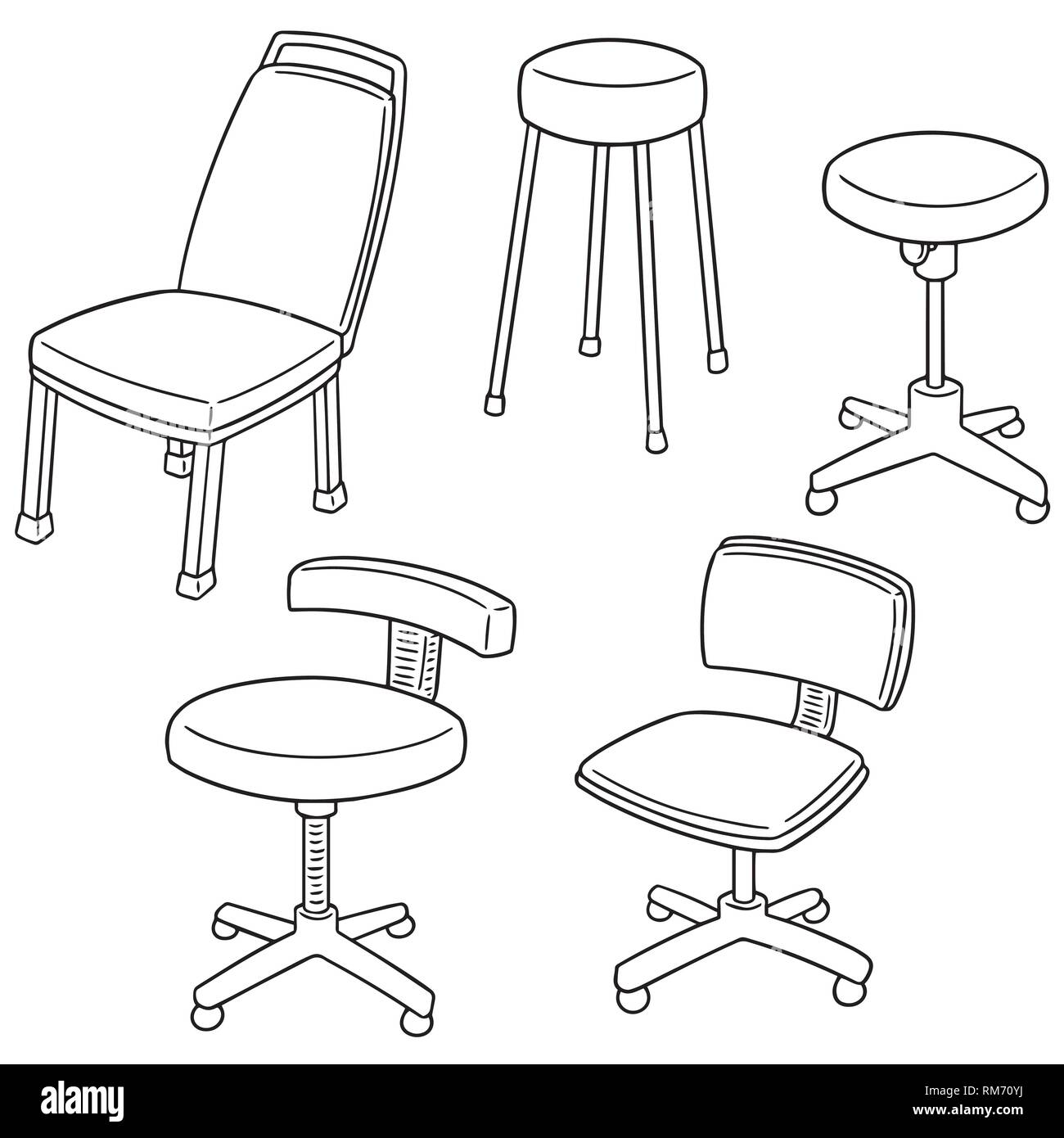 Chair Cartoon Black and White Stock Photos & Images - Alamy
