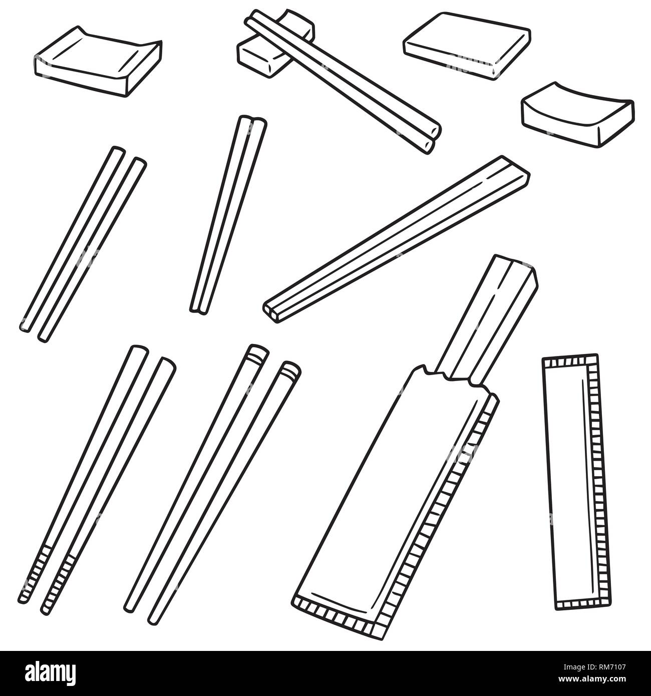 vector set of chopsticks Stock Vector Image & Art - Alamy
