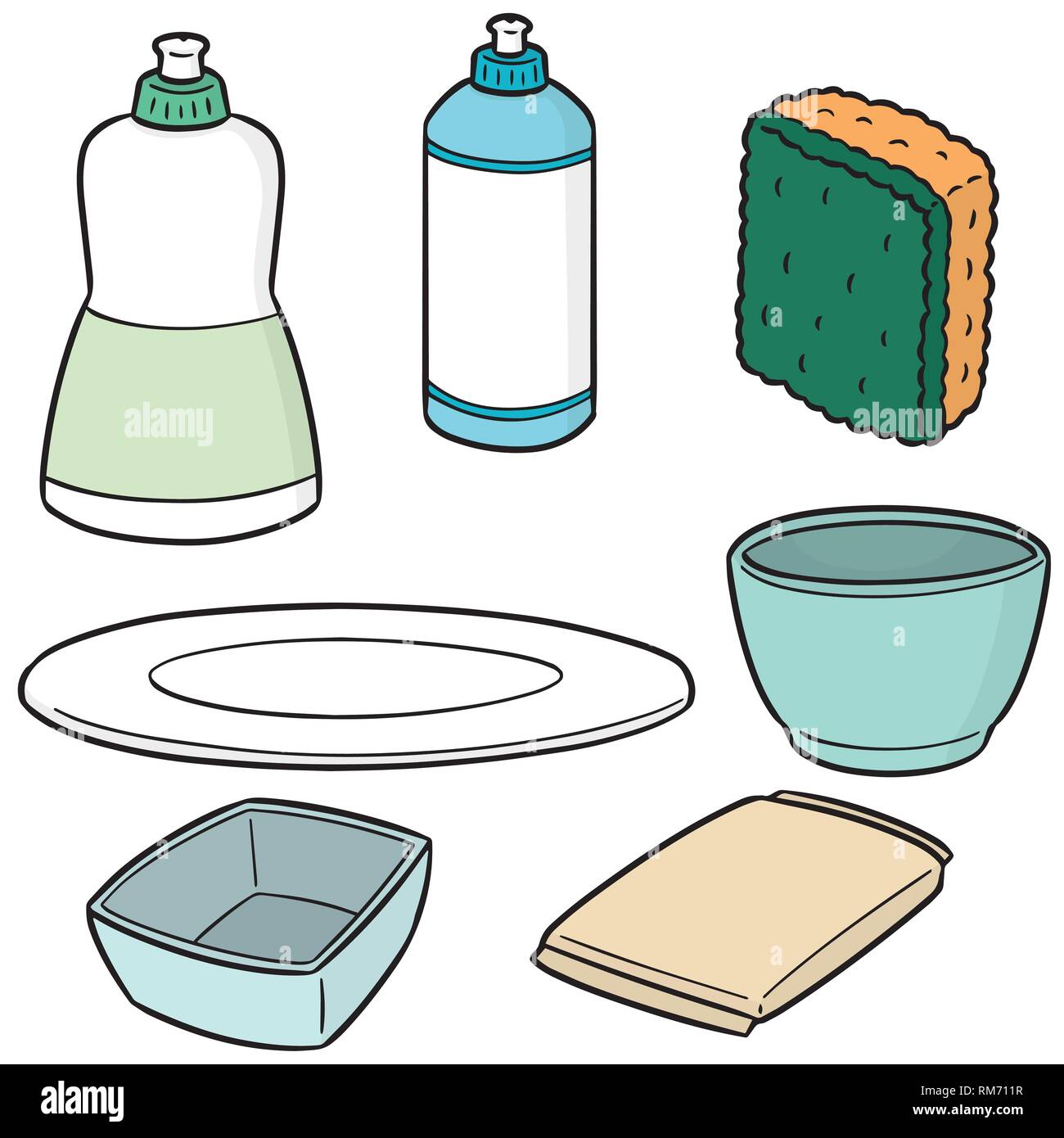 vector set of dish washing equipment Stock Vector Image & Art - Alamy